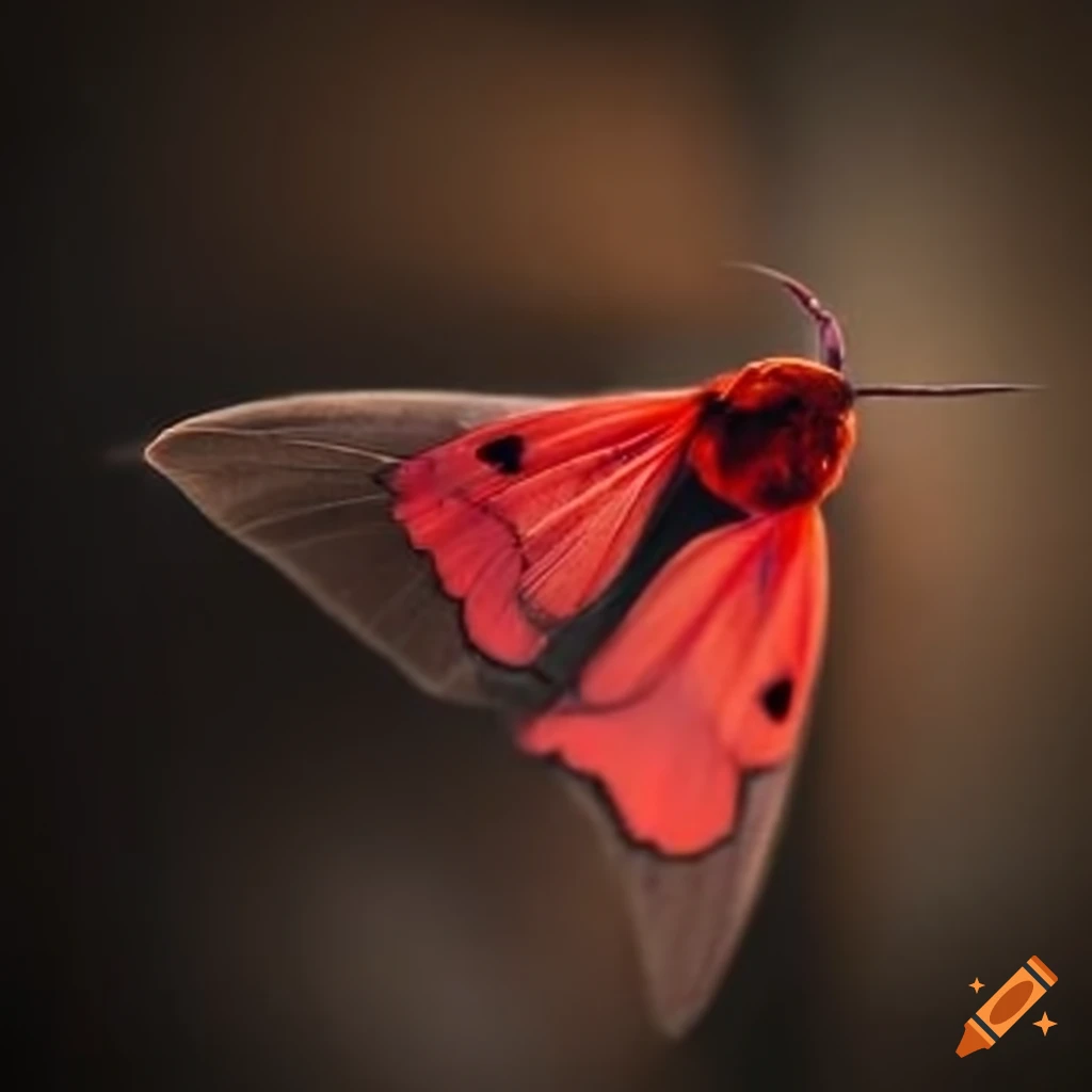 Red moth on Craiyon