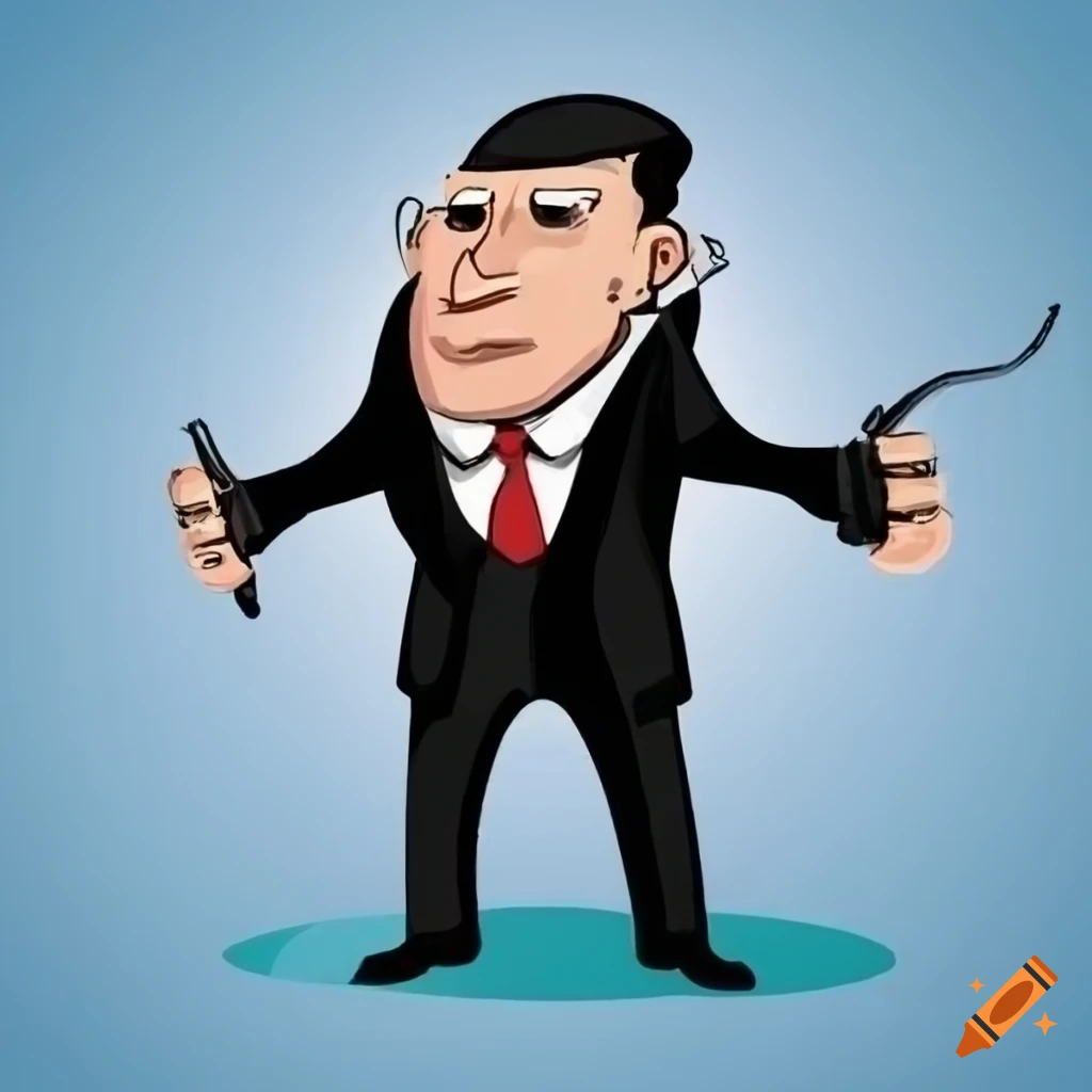 Cartoon of a federal agent on Craiyon