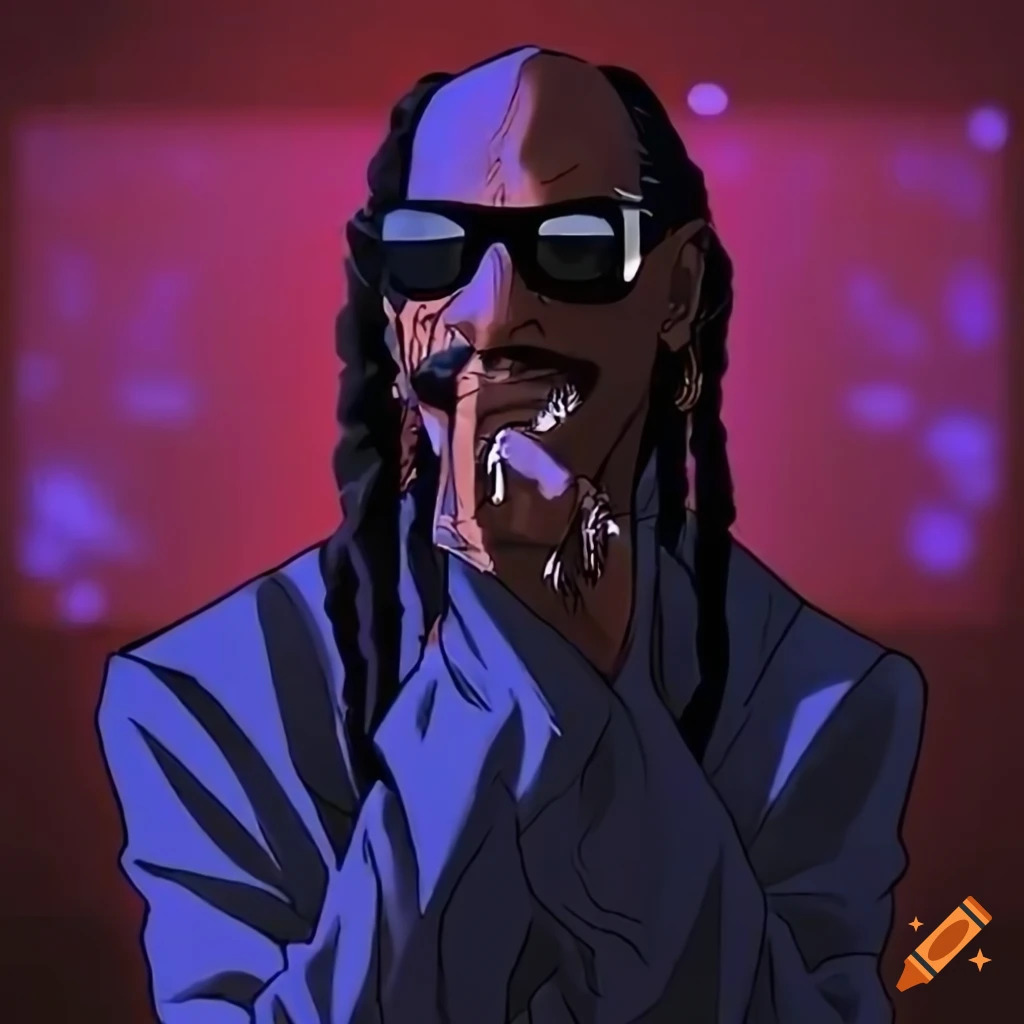 Snoop dogg with gojo's attire in a creative portrayal on Craiyon