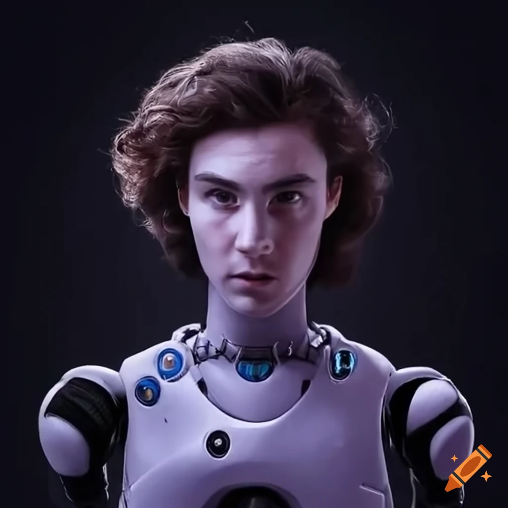 Robot version of josh giddey with his robot little sister on Craiyon