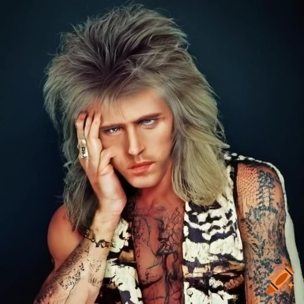 Rocking an 80's mullet hairstyle on Craiyon