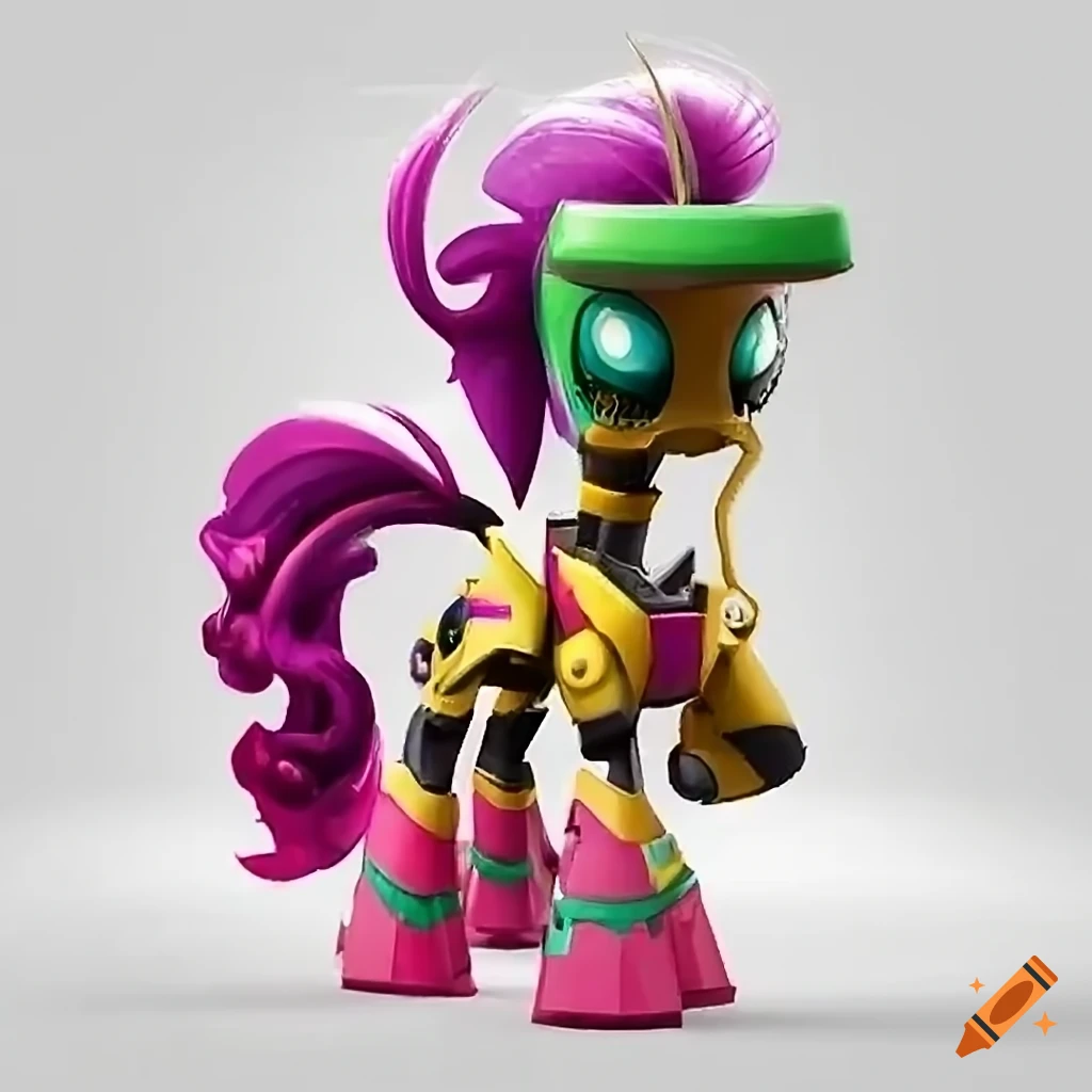My little pony themed sleek mech on Craiyon