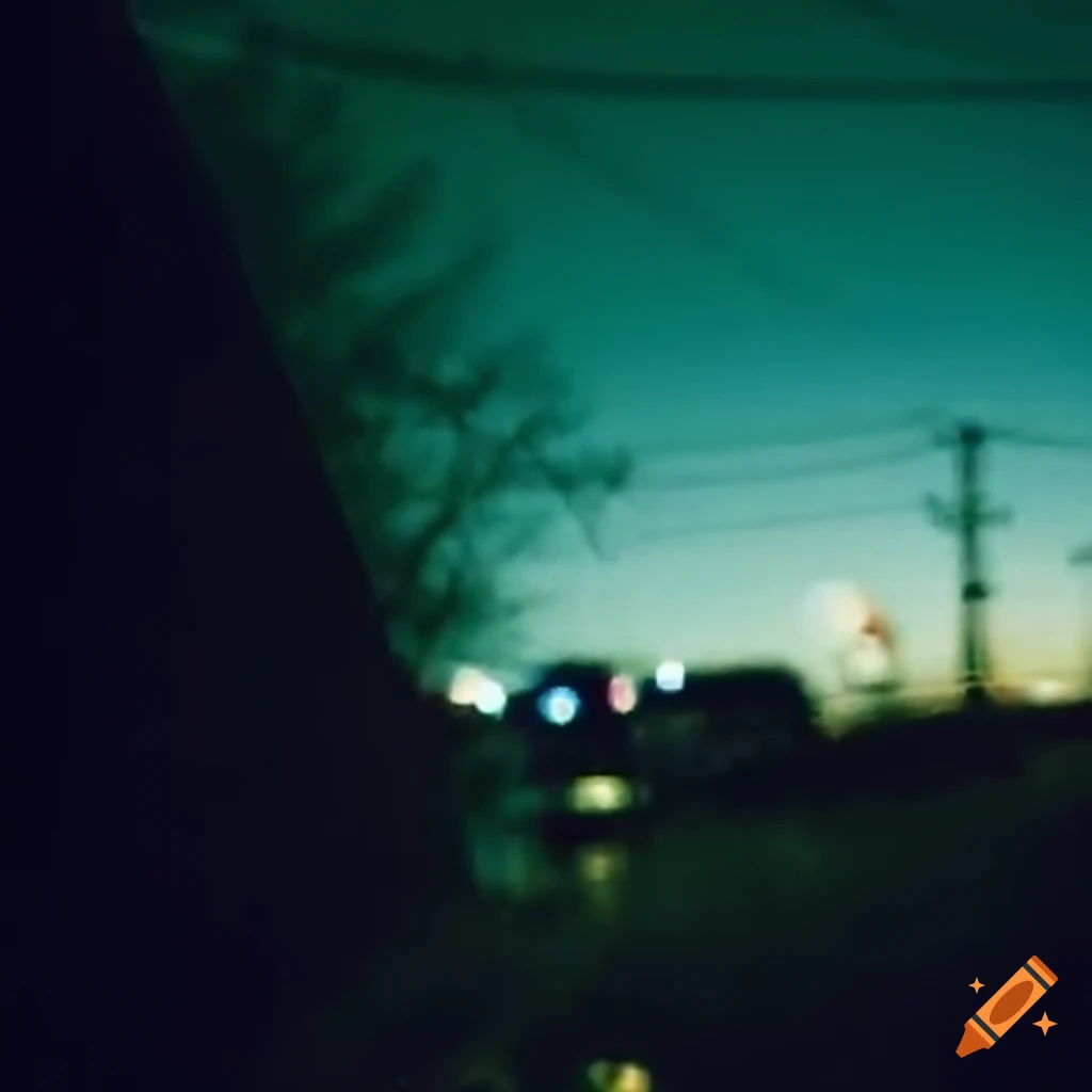 Midwestern town in 2003 with slushwave aesthetic on Craiyon