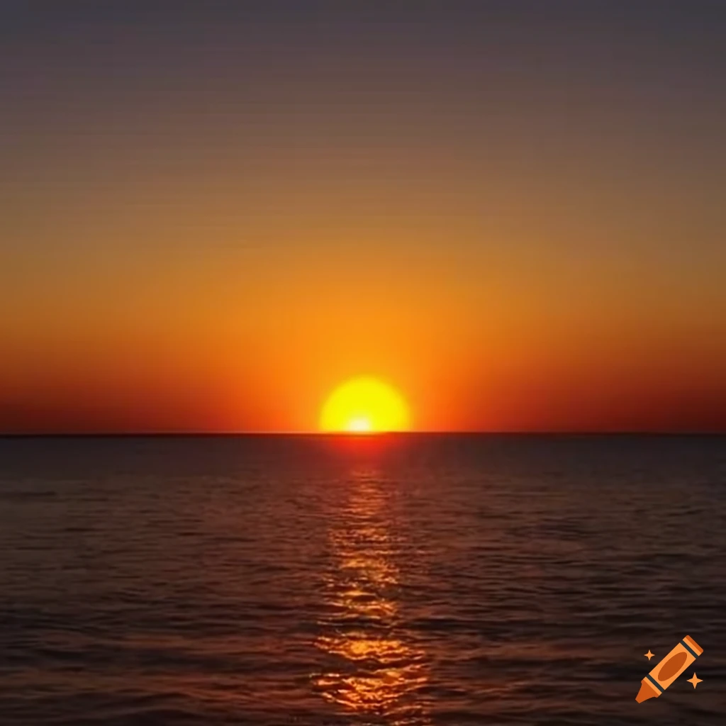 Beautiful sunset scene on Craiyon