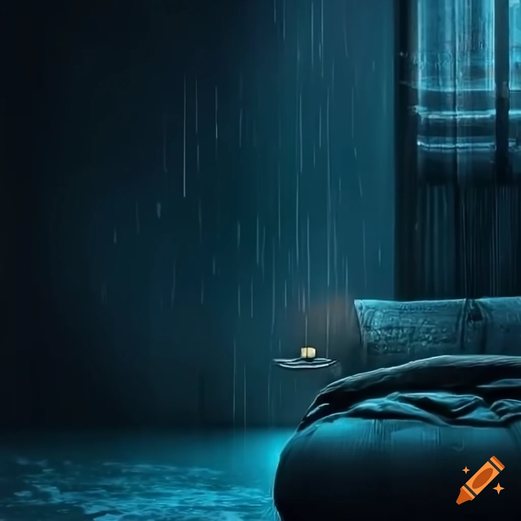 Ultra hd bedroom rain scene on Craiyon