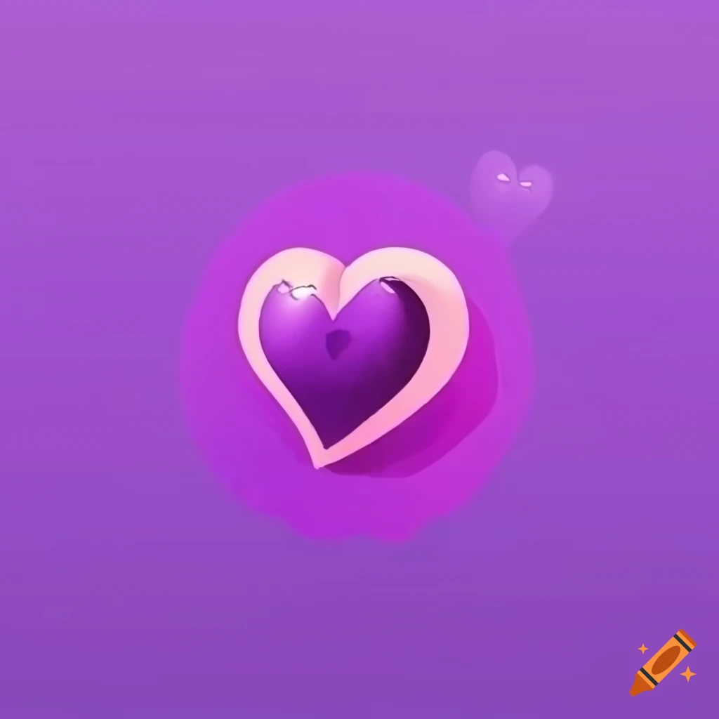Purple heart illustration for ios app icon on Craiyon