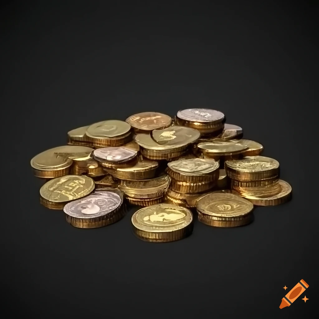 Small pile of coins on Craiyon