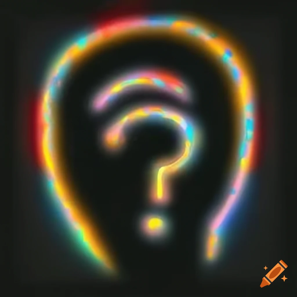 Abstract human head with question mark across the face on Craiyon