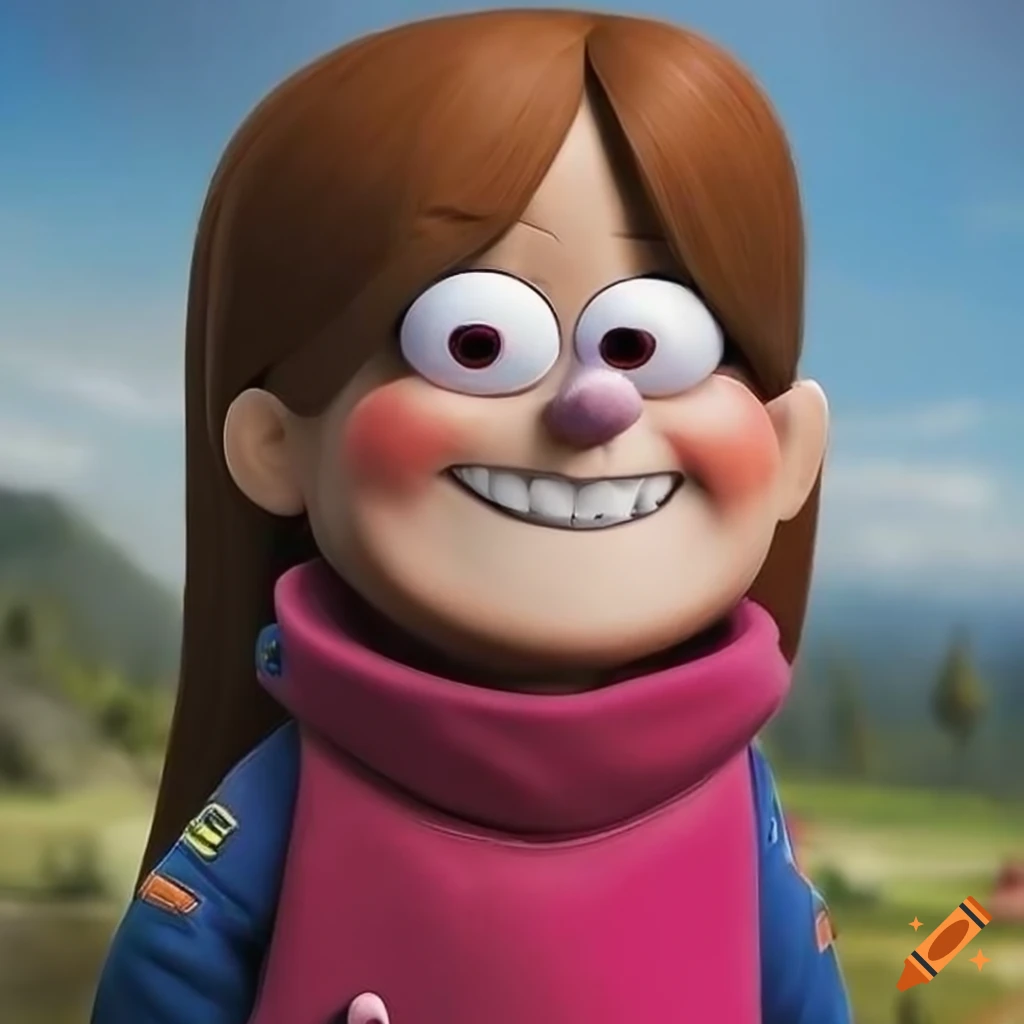 Beautiful portrait of Mabel Pines morphing into Judy Hopps on Craiyon