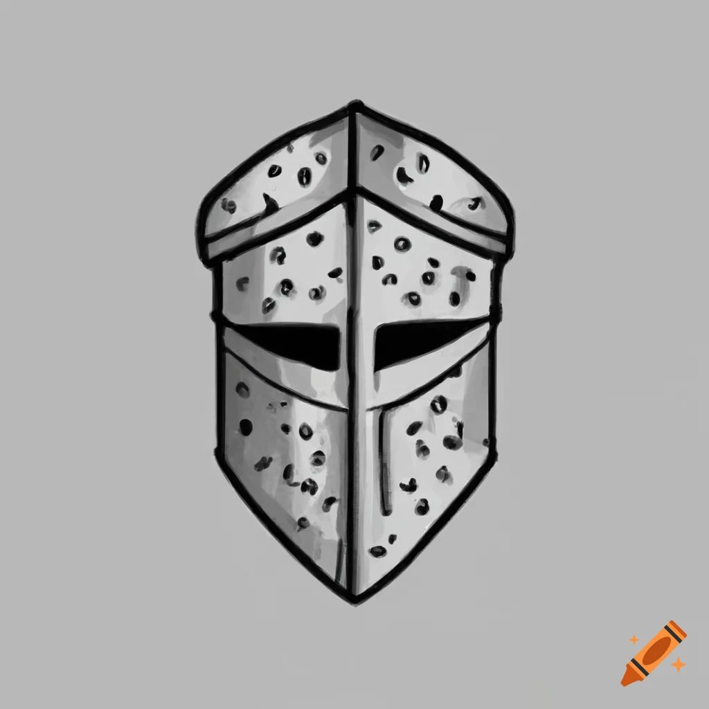 Simplistic drawing of a knight's head on Craiyon