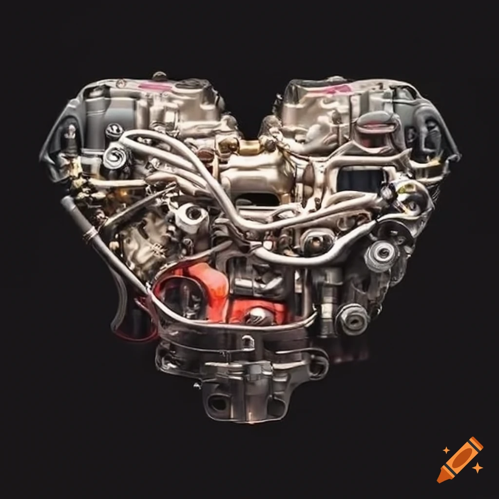 Heart shaped car engine on Craiyon