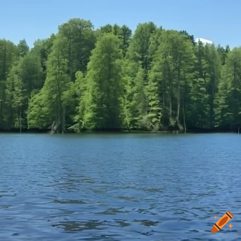 Scenic view of a serene lake on Craiyon