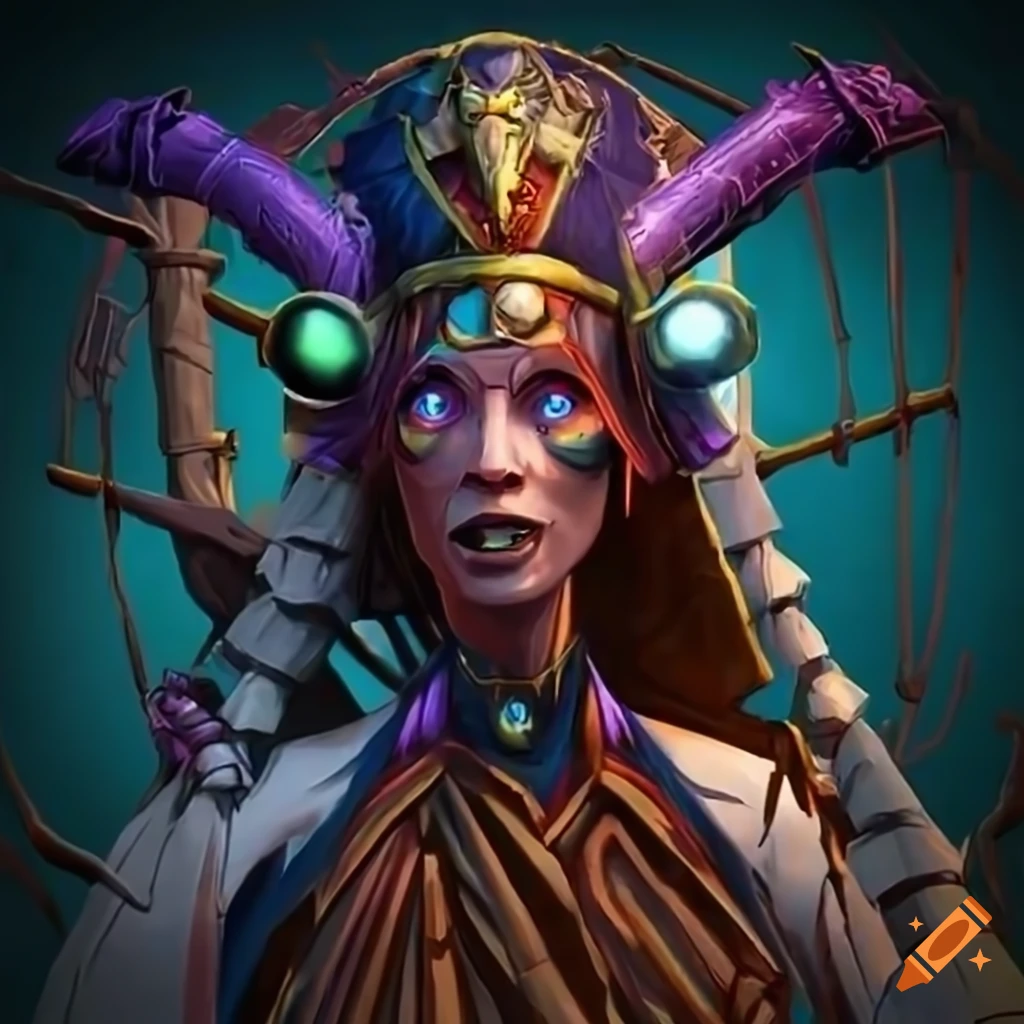 Heroic witch doctor in high definition on Craiyon