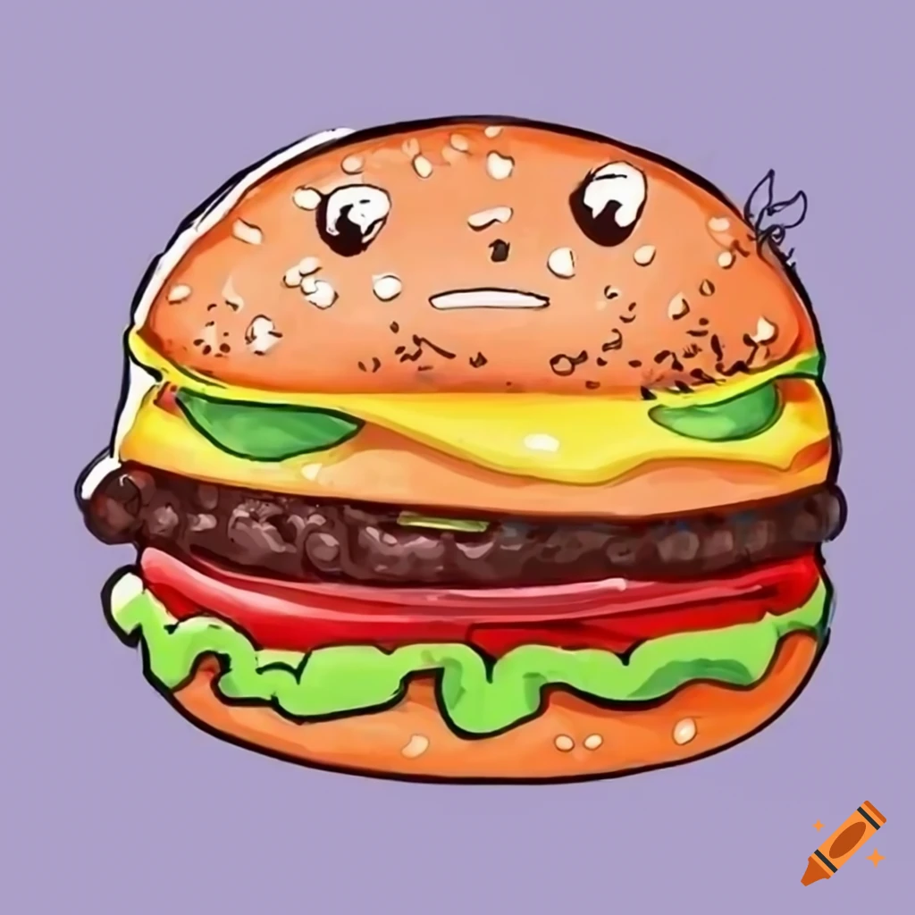 An artistic interpretation of the world's most awful hamburger on Craiyon