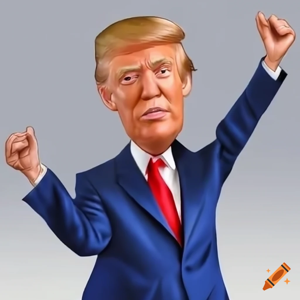 Caricature of a dancing donald trump in disney style on Craiyon