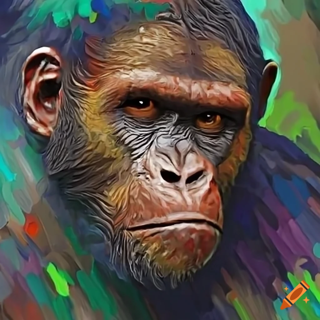 Scene from the planet of the apes on Craiyon