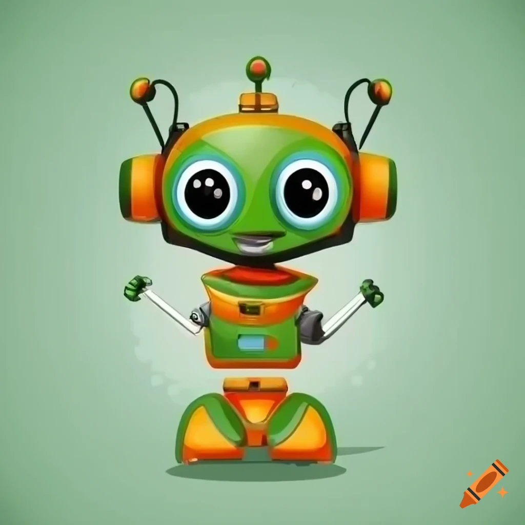 Cute robot character for code computer club in cartoon style on Craiyon