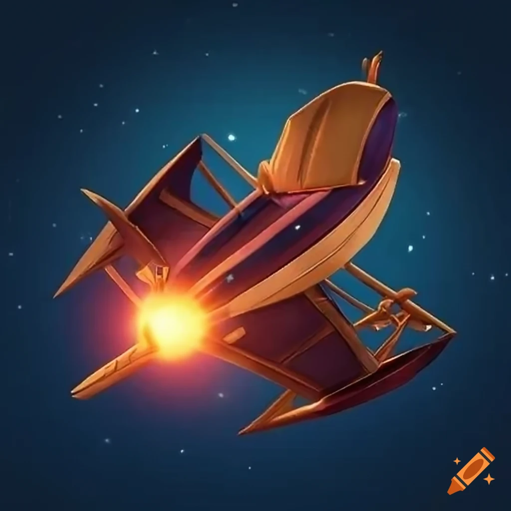 Treasure Planet flying vessel in a starry sky on Craiyon
