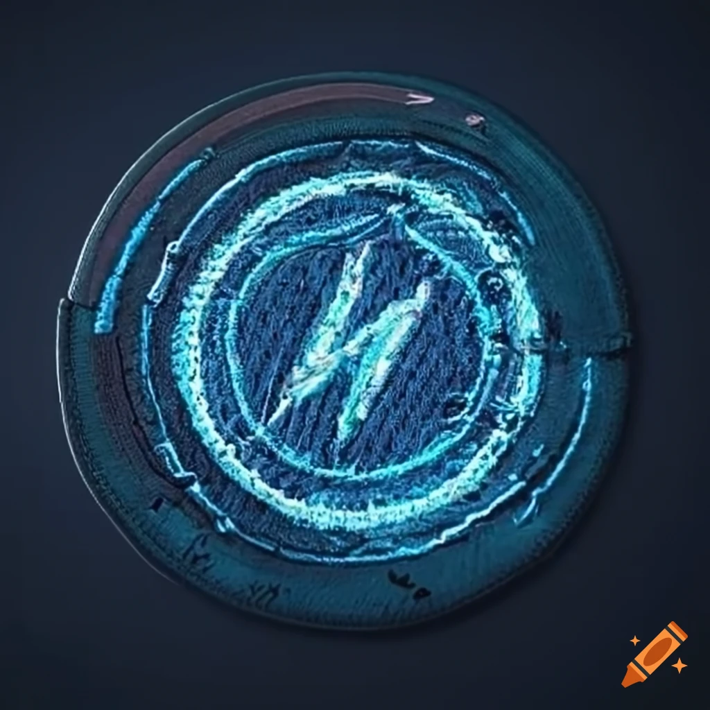 Circular cyber security defense patch with lightning on Craiyon