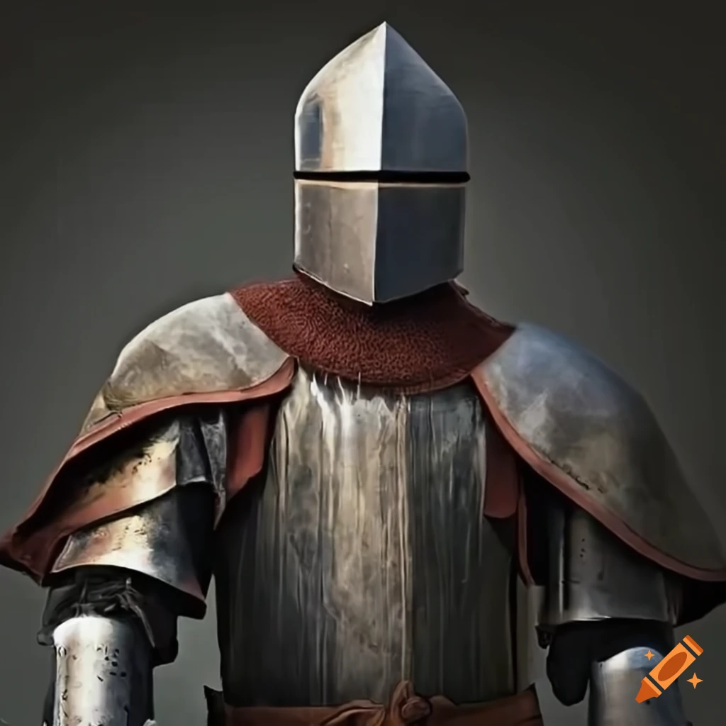 Determined medieval knight in combat training on Craiyon