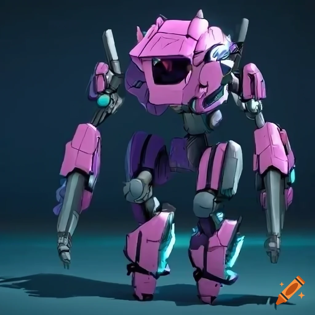 Detailed my little pony mech rendering suitable for animations on Craiyon
