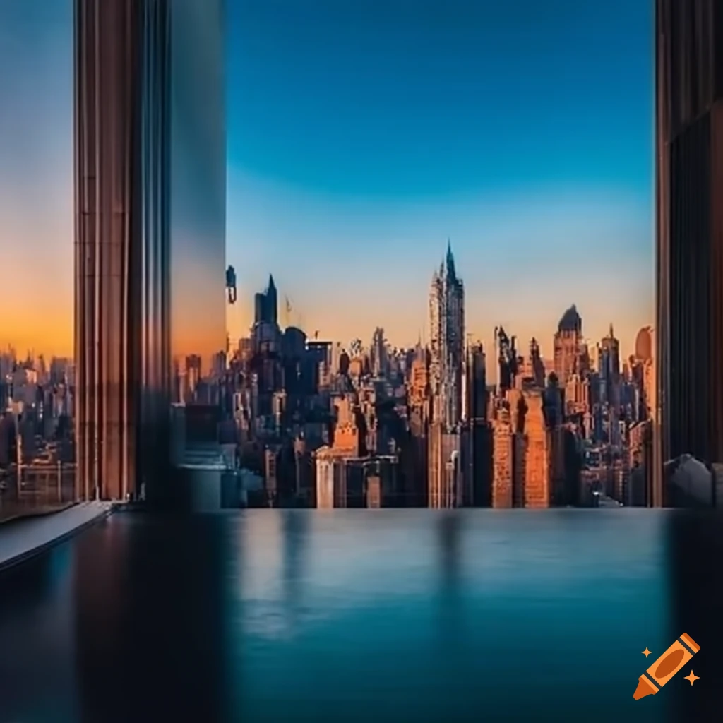 360 degree equirectangular balcony rooftop in new york city on Craiyon