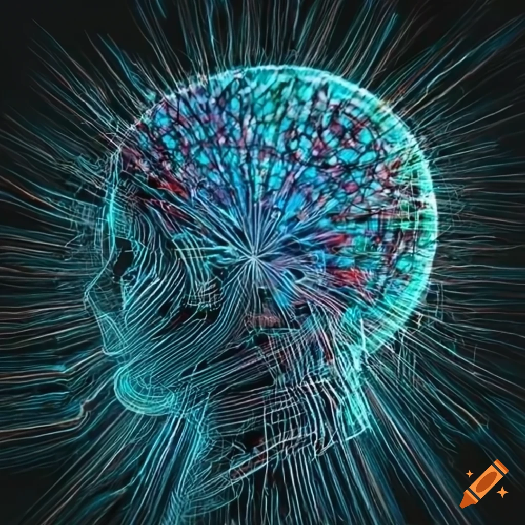 Ridiculously detailed Artificial Neural Network drawing on Craiyon