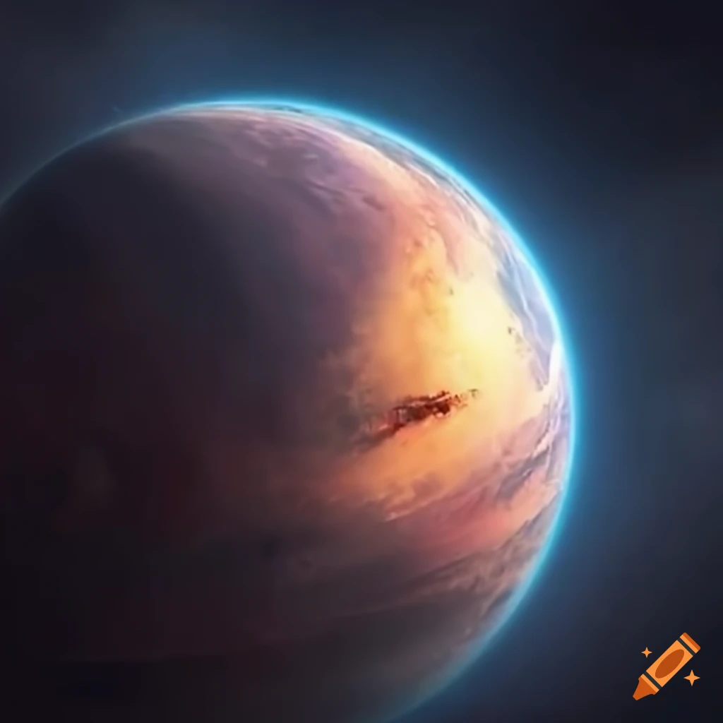 Warhammer 40k cityscape on a desert planet seen from space on Craiyon