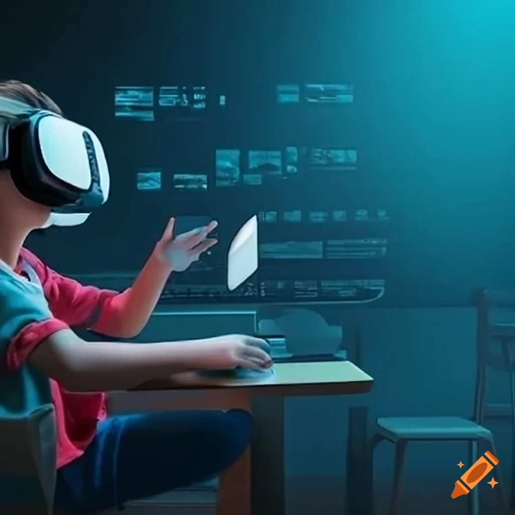 Virtual reality aided classrooms for practical learning on Craiyon