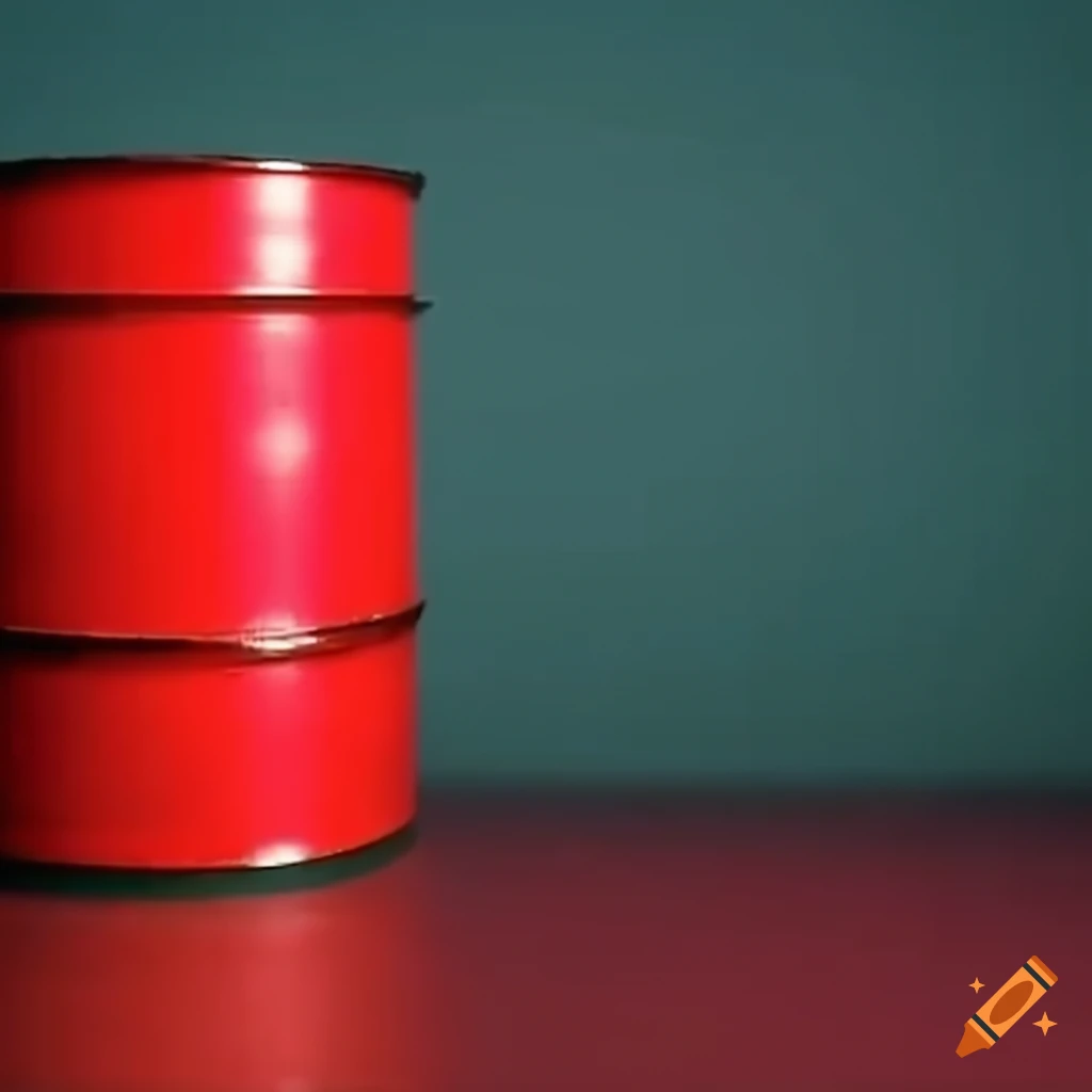 Red metal barrel in 90s vhs style with simple background on Craiyon