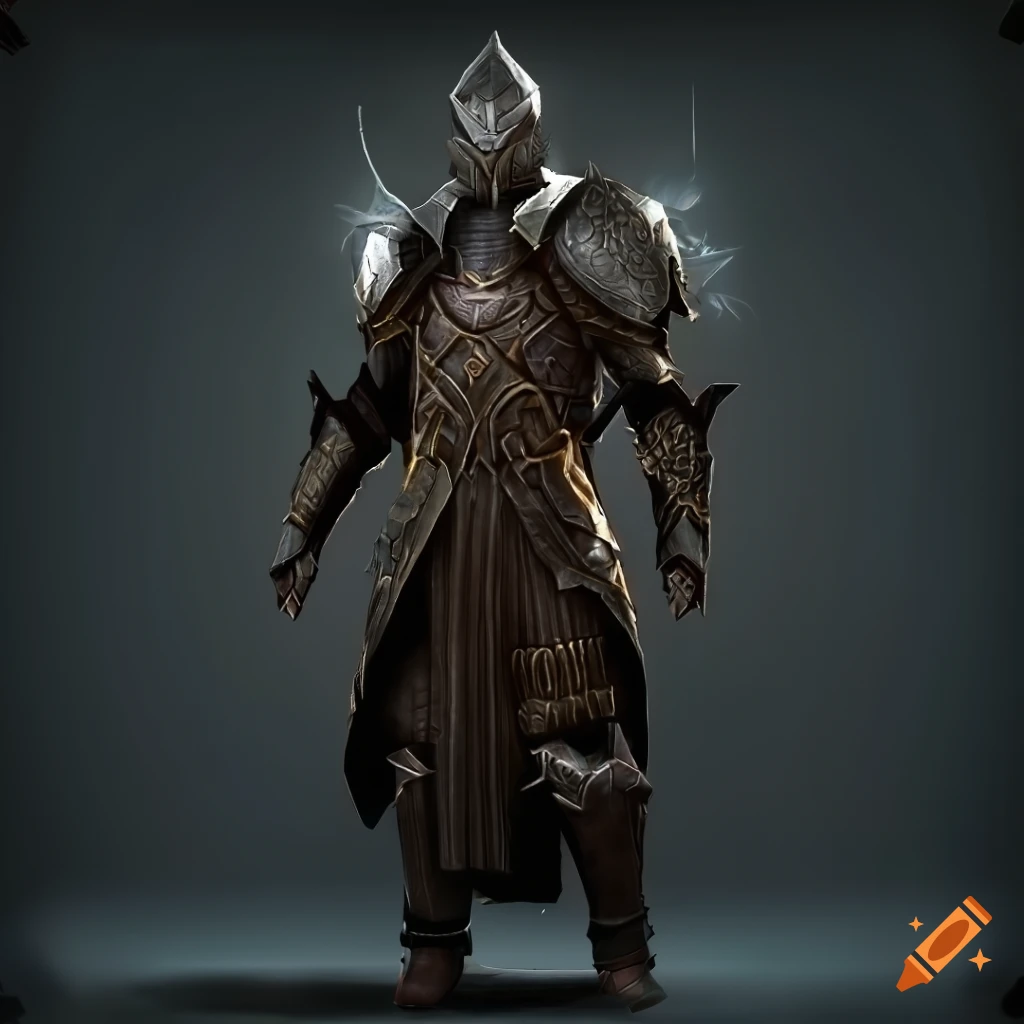 Detailed fantasy armor set for stealth on Craiyon