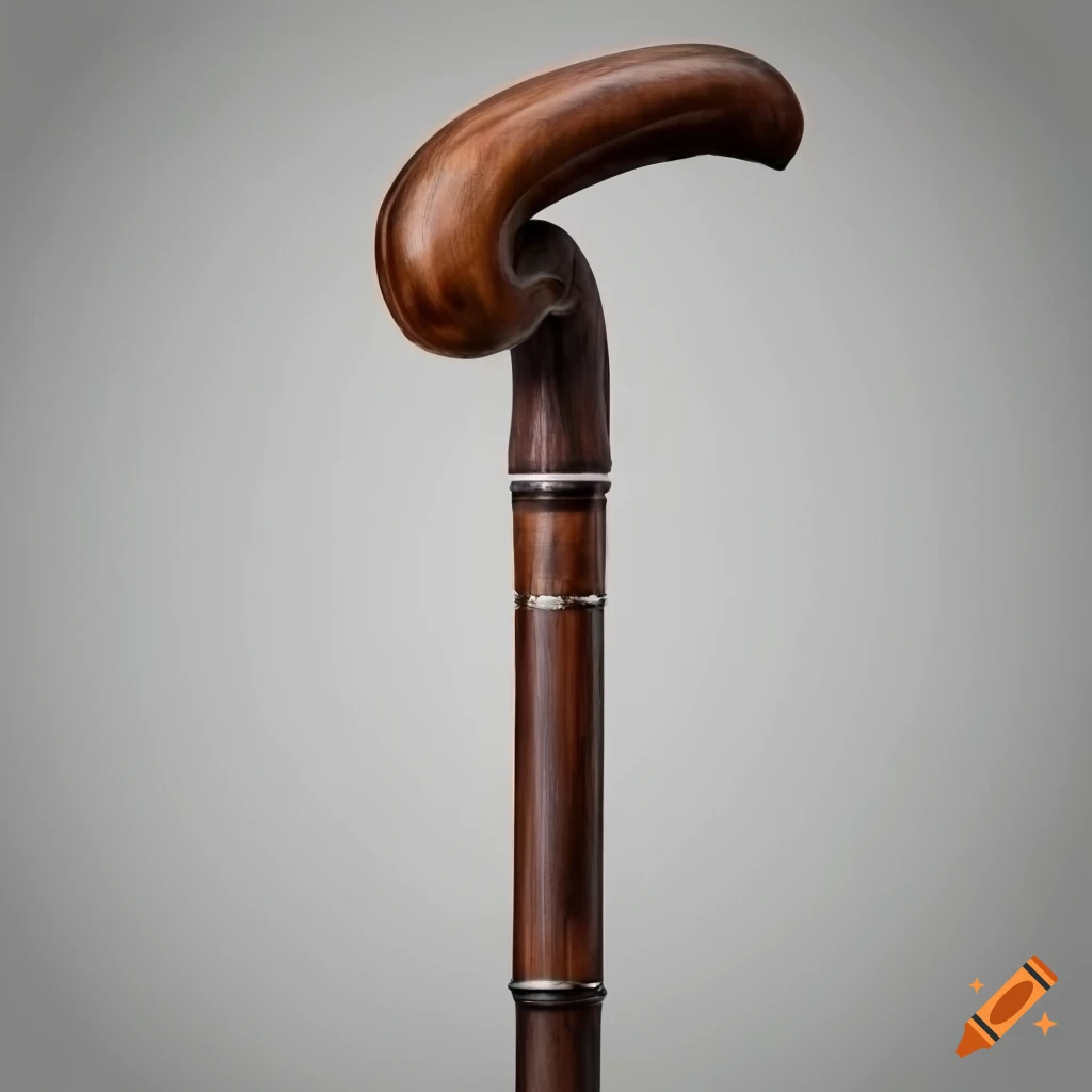 Dark wood cane on Craiyon