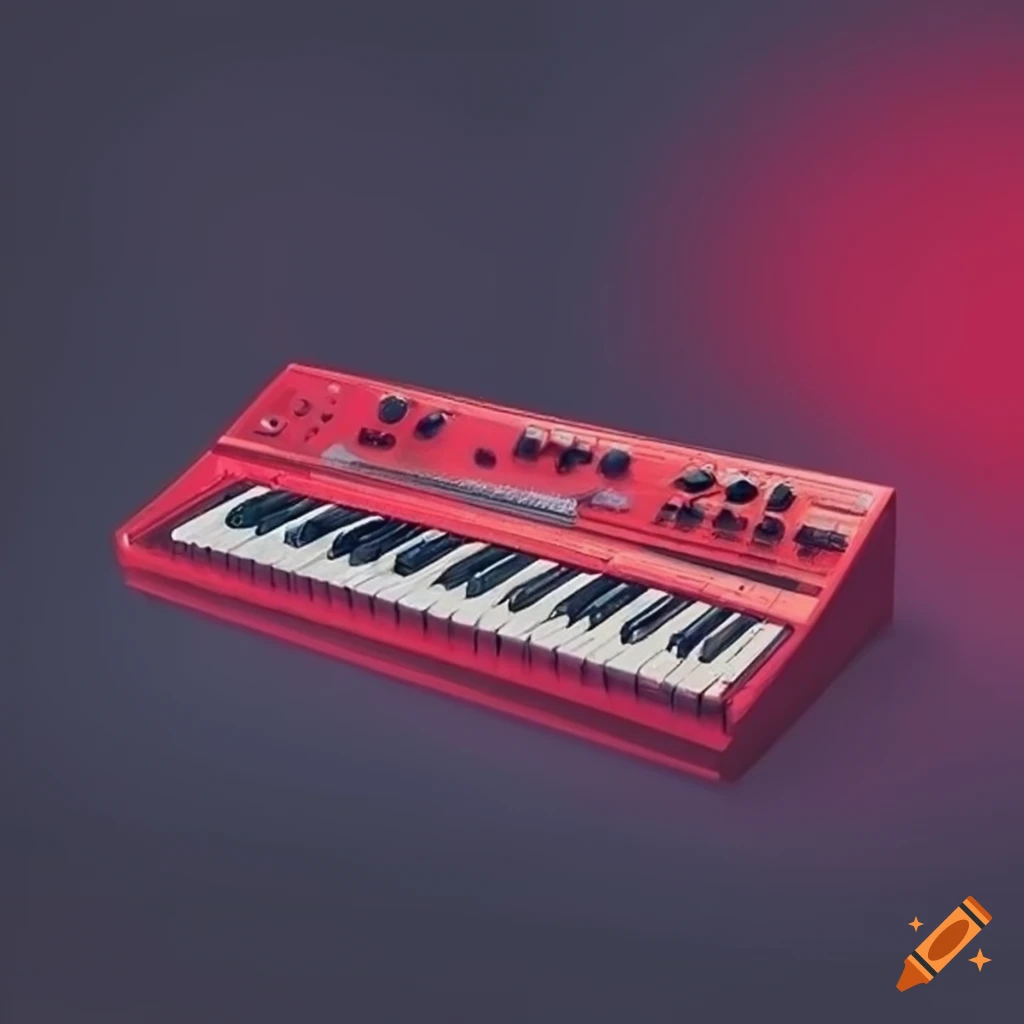 Red classic 80s synth on Craiyon