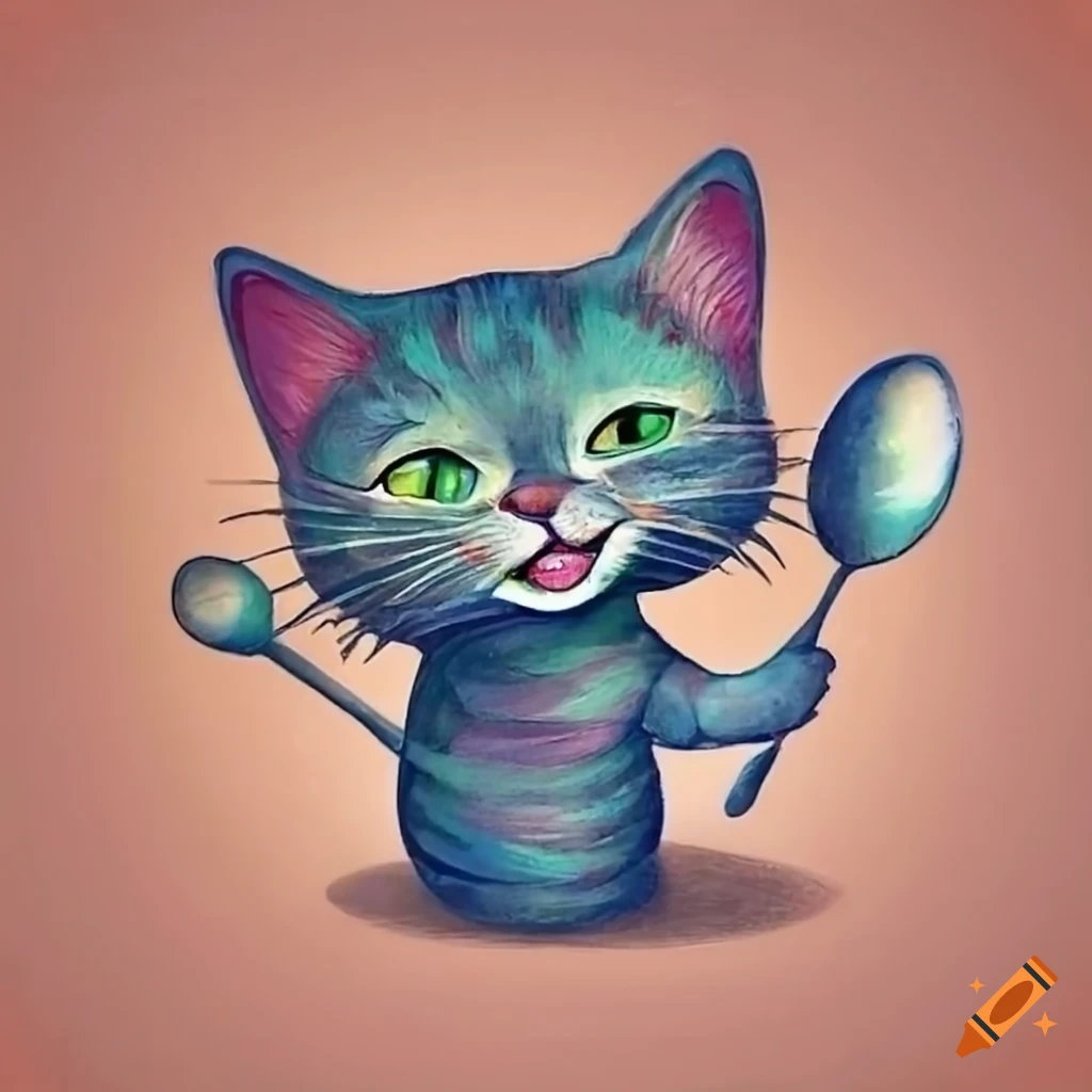 Smiling cats with spoons on Craiyon