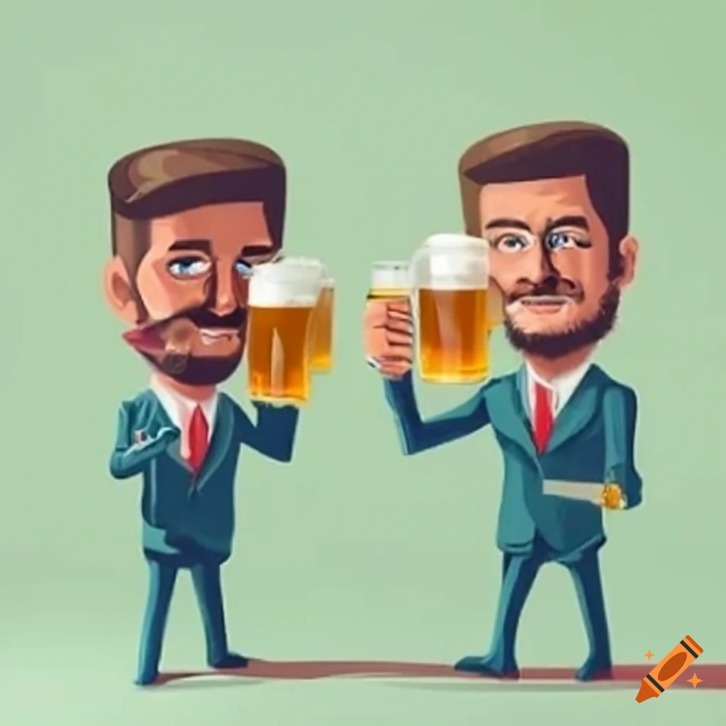 Group of men enjoying beer on Craiyon