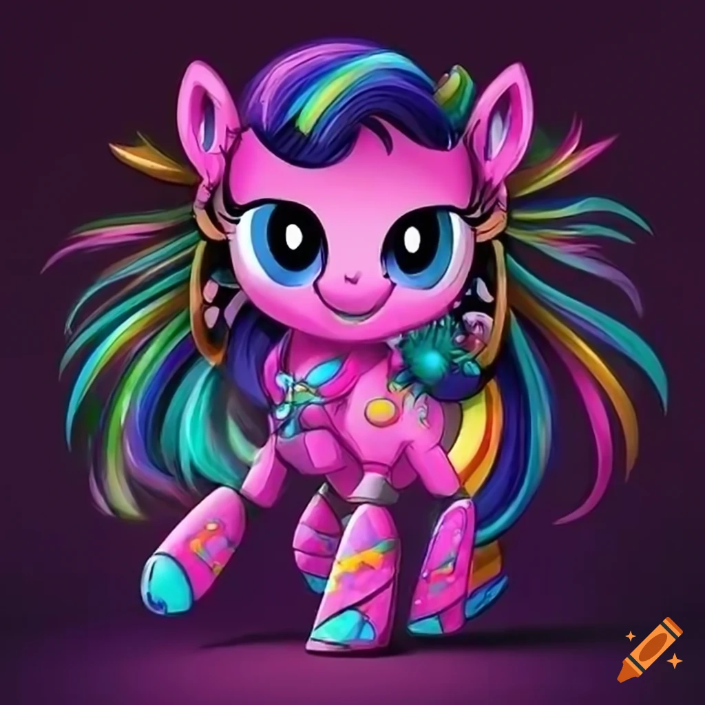 Colorful and detailed artwork of a cute my little pony robot for ...
