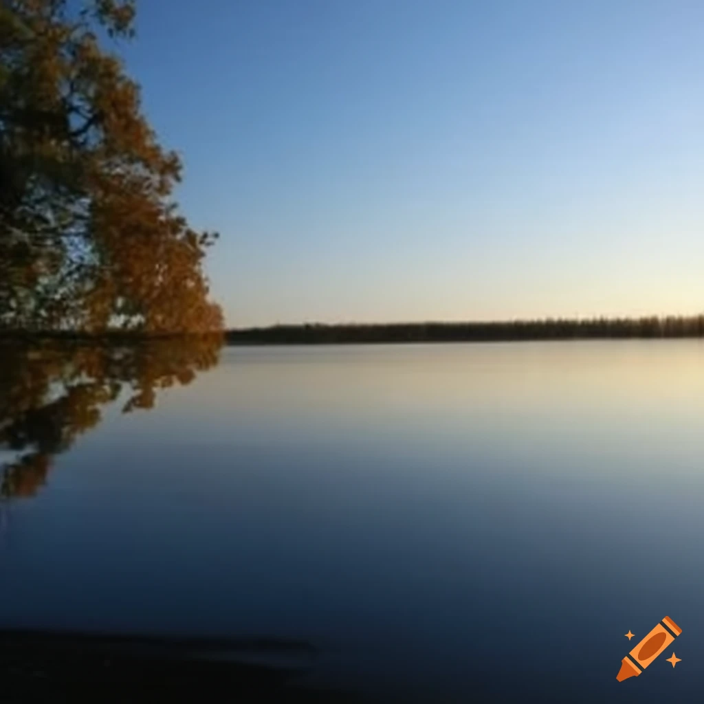 Scenic view of a serene lake on Craiyon