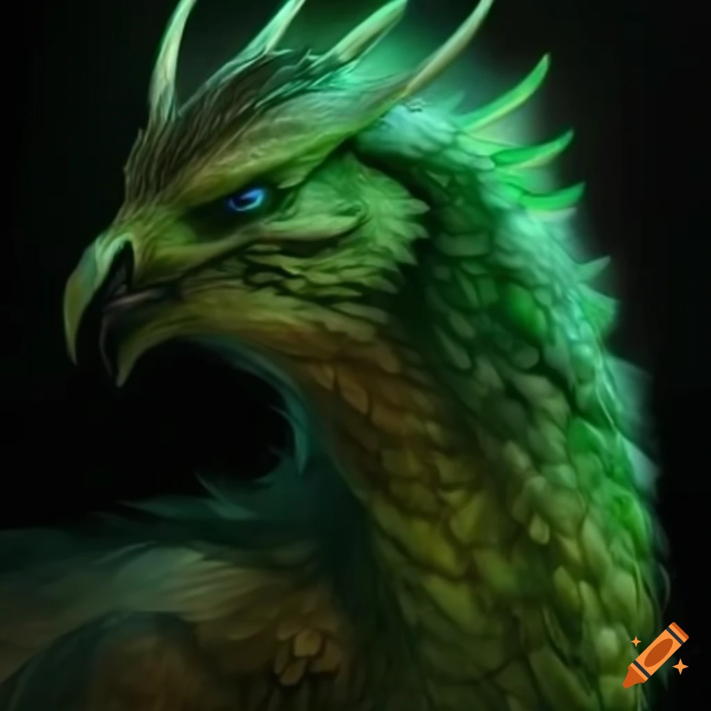 Green griffin dragon hybrid on Craiyon