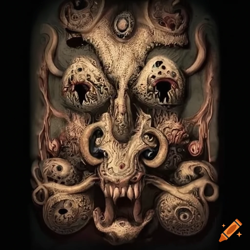 Surrealist bizarre grotesque Joker playing card with weird motifs and ...