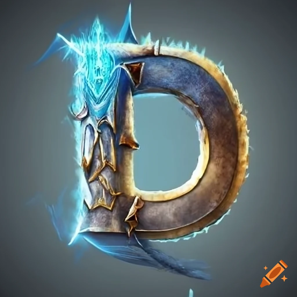 Fantasy armored letter d with a cape on Craiyon