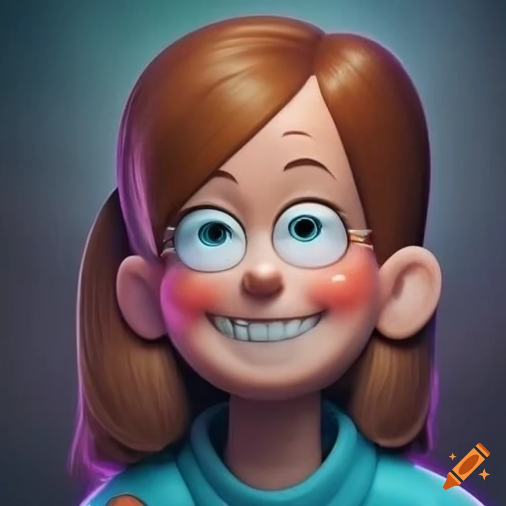 Portrait of mabel pines in high-resolution realistic style on Craiyon