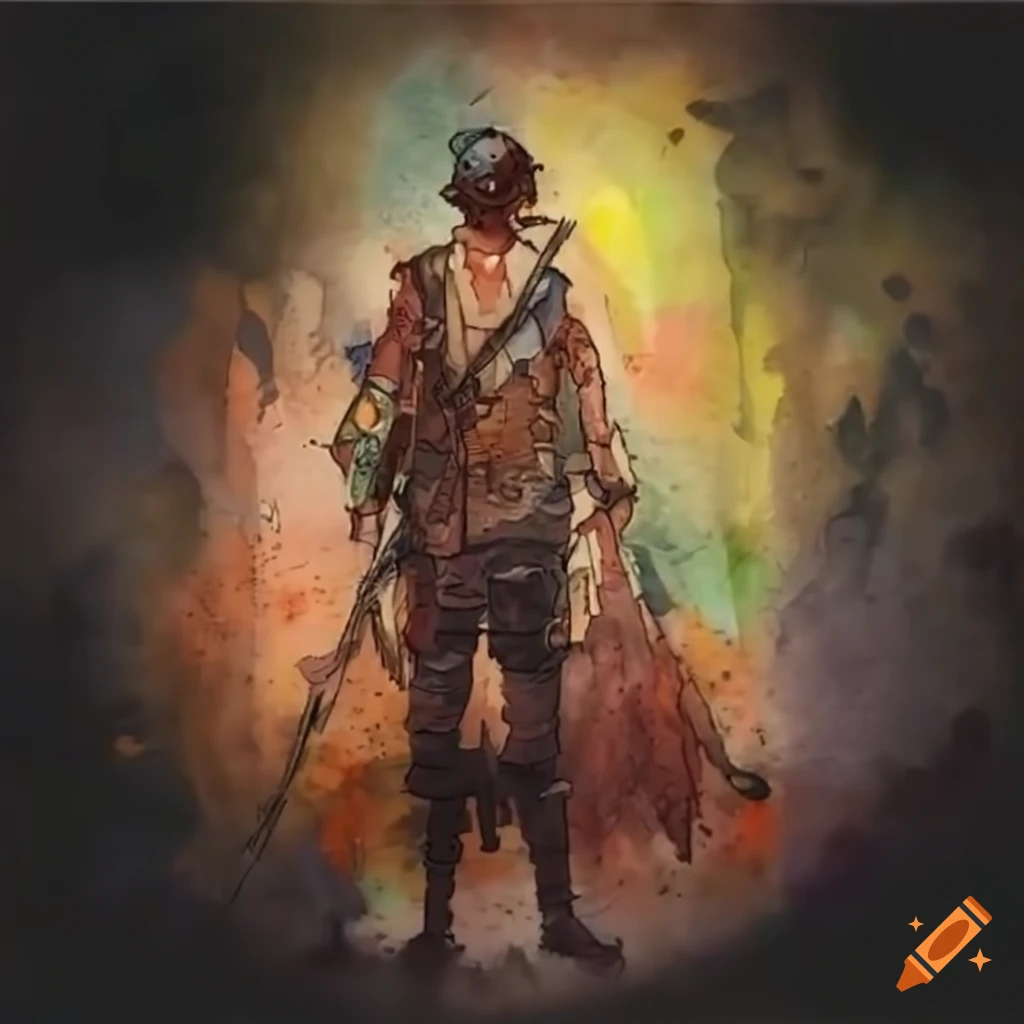 Survival game character on Craiyon