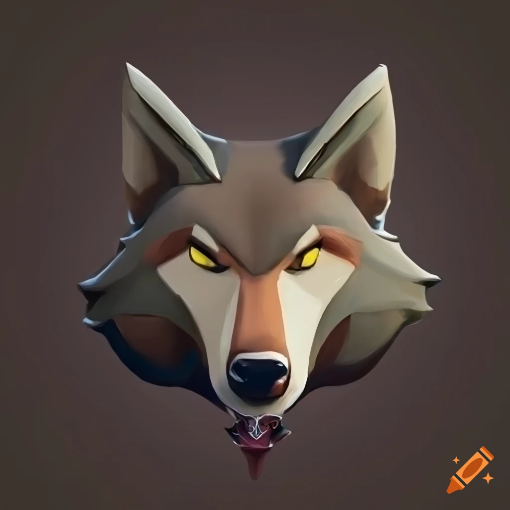 Stylized wolf illustration on Craiyon