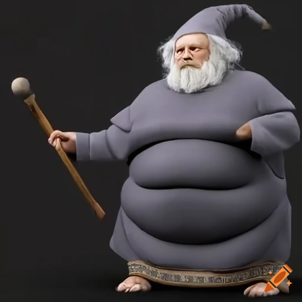 Meme of a rotund wizard on Craiyon