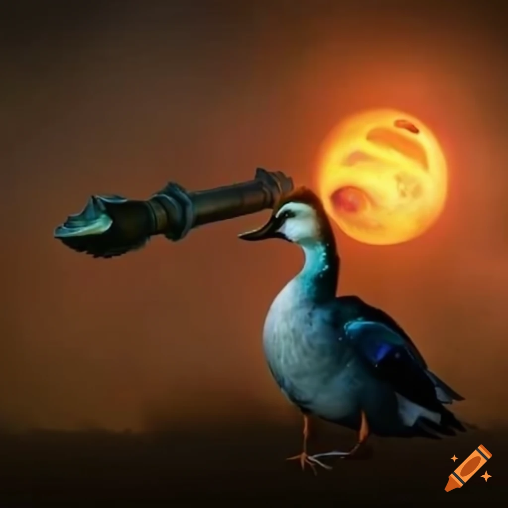 Duck holding a rpg in a tank on jupiter on Craiyon