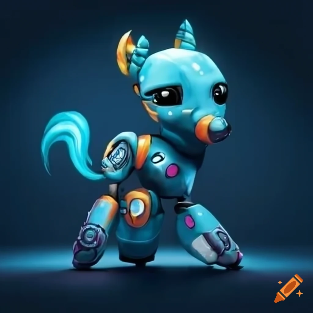 Colorful and detailed artwork of a cute my little pony robot for ...