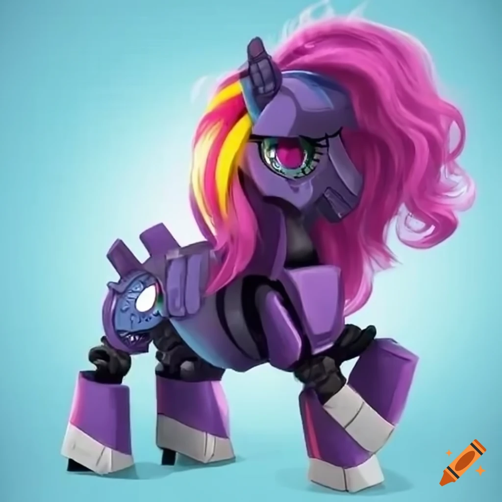 Mechanical my little pony illustration on Craiyon