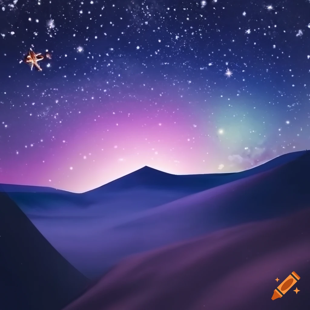 Super Mario 64 The Starry-Night Skies landscape on Craiyon