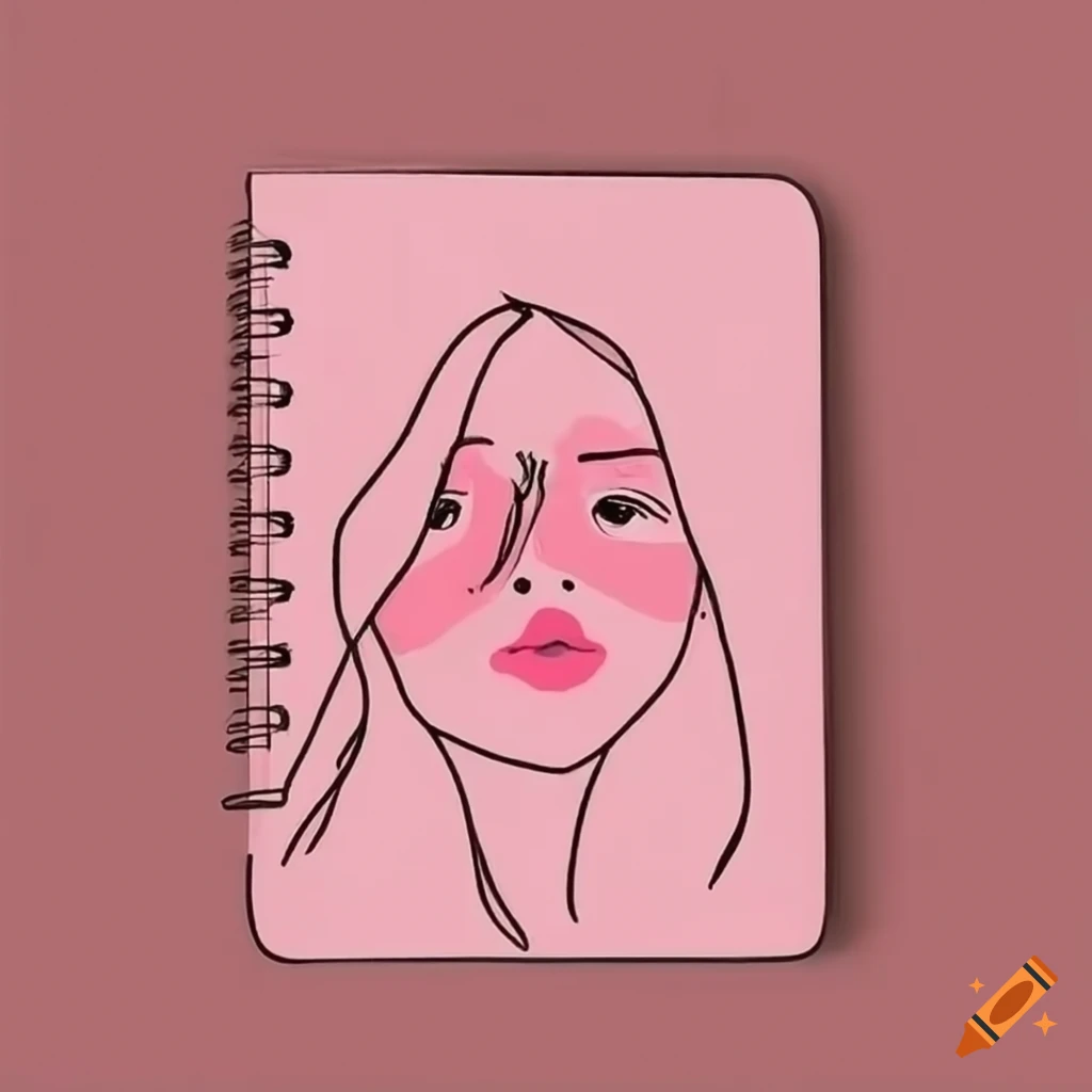 Pink minimalist aesthetic journal drawing on Craiyon
