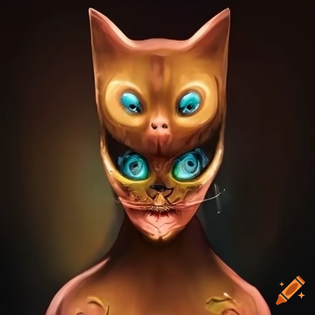 Alien cat made of cheese on Craiyon